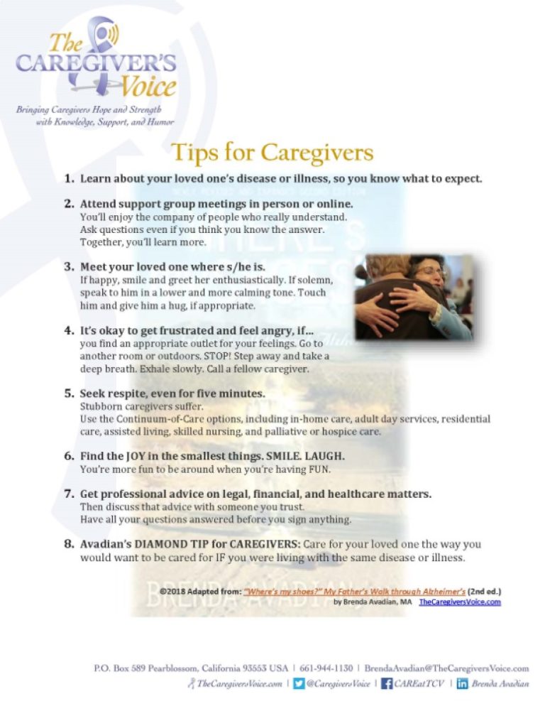 The Caregivers Voice Caregiver Tips Updated for National Family ...